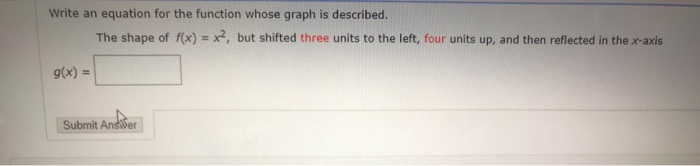 Solved Write an equation for the function whose graph is | Chegg.com