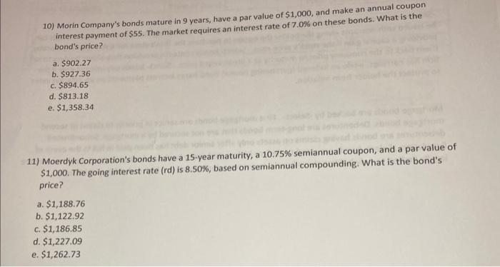 Solved 7) An investor purchased the following five bonds. | Chegg.com