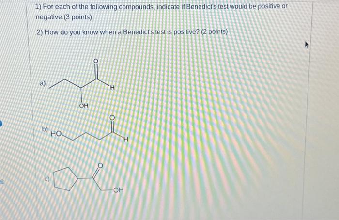 Solved 1) For each of the following compounds, indicate if | Chegg.com