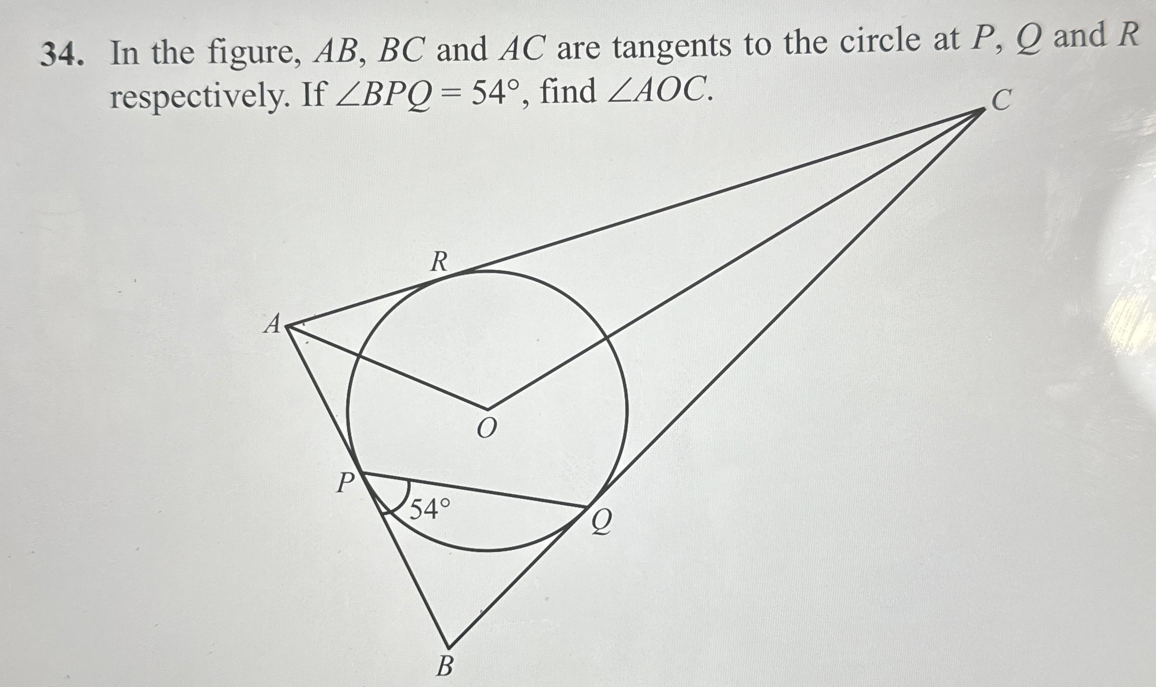 Solved In the figure, AB,BC ﻿and AC ﻿are tangents to the | Chegg.com