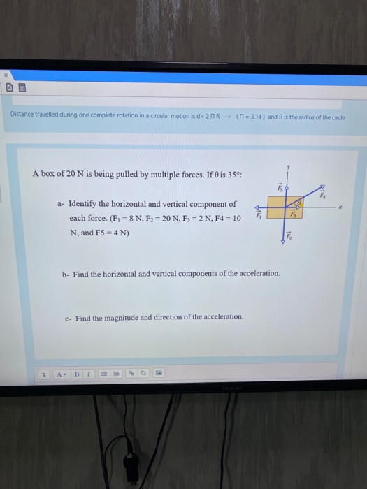 Solved X Distance travelled during one complete rotation in | Chegg.com