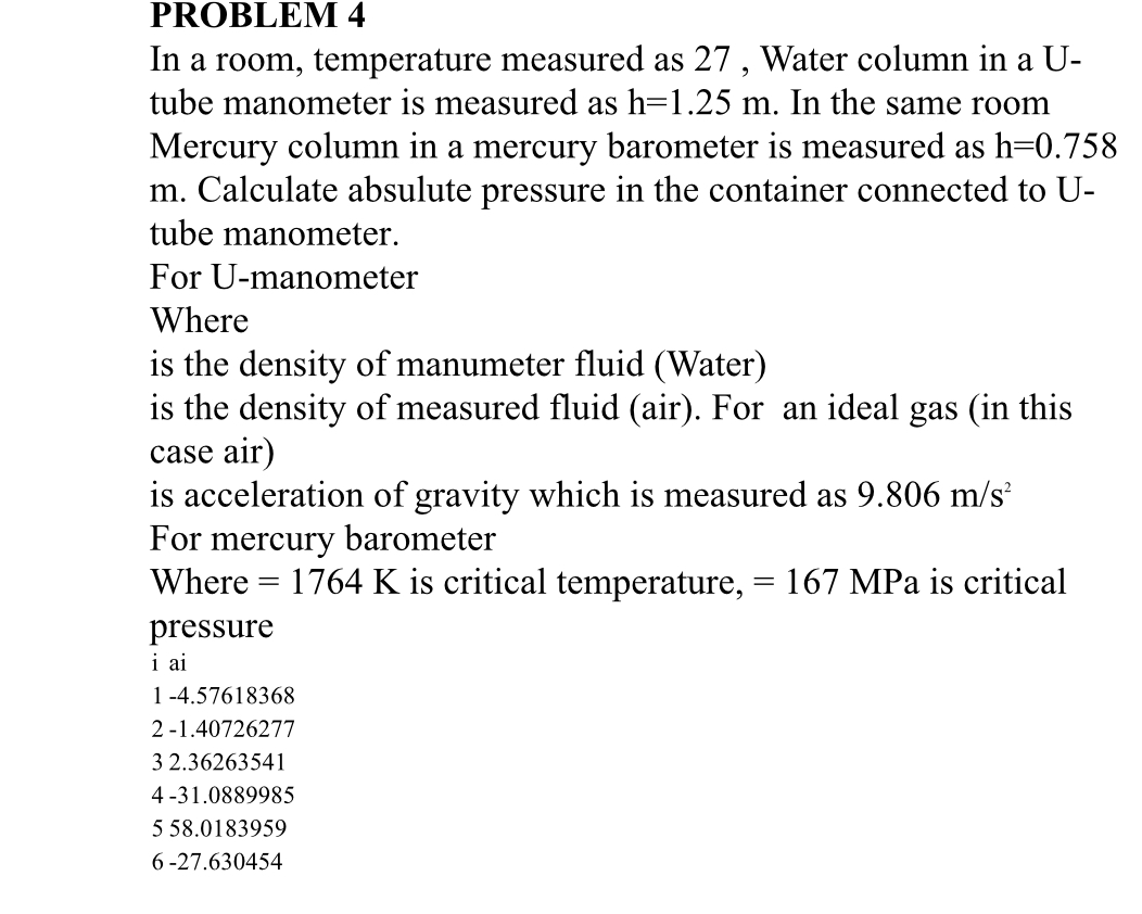 Solved PROBLEM 4In a room, temperature measured as 27 , | Chegg.com