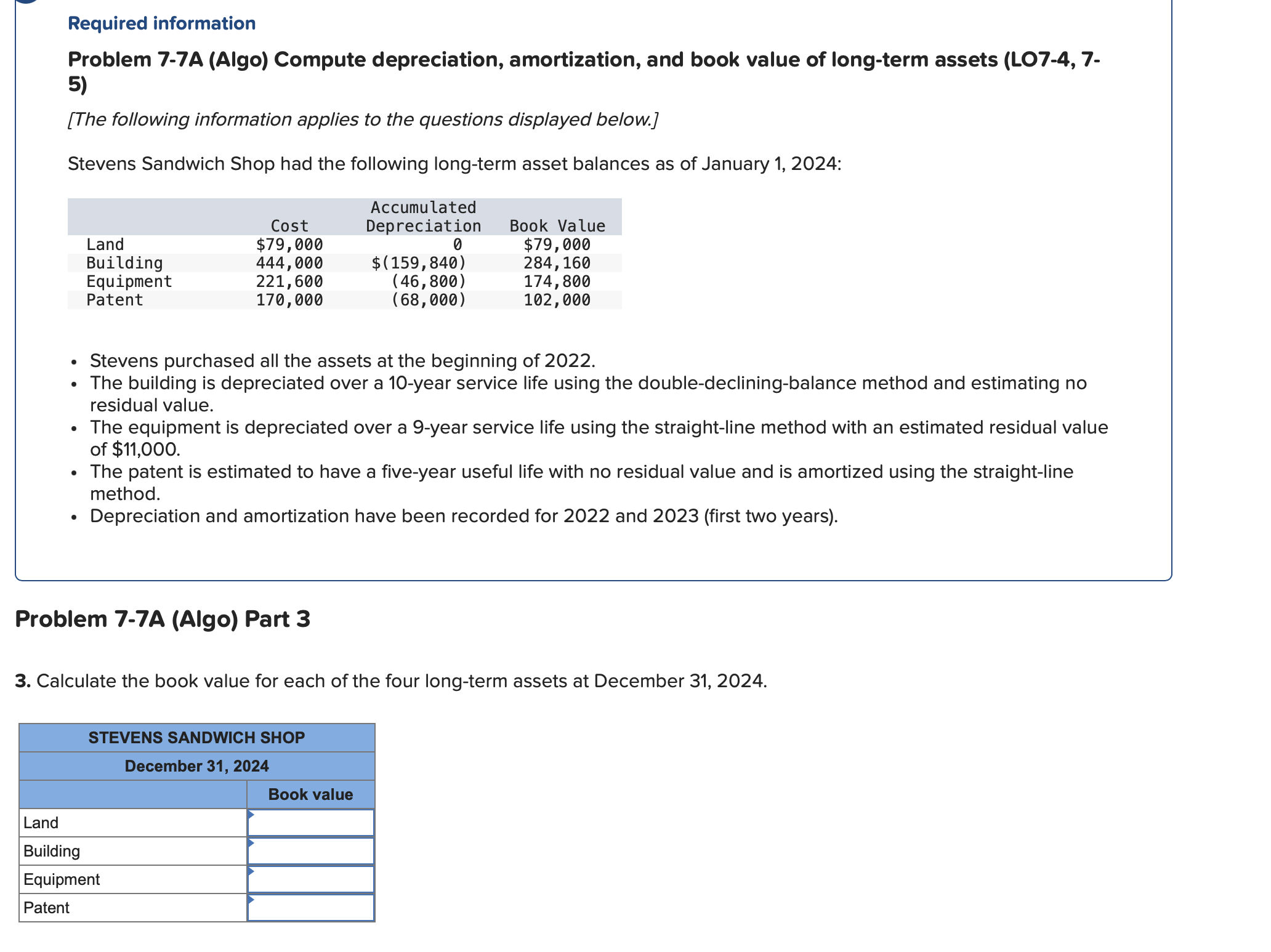 Solved Required informationProblem 7-7A (Algo) ﻿Compute | Chegg.com