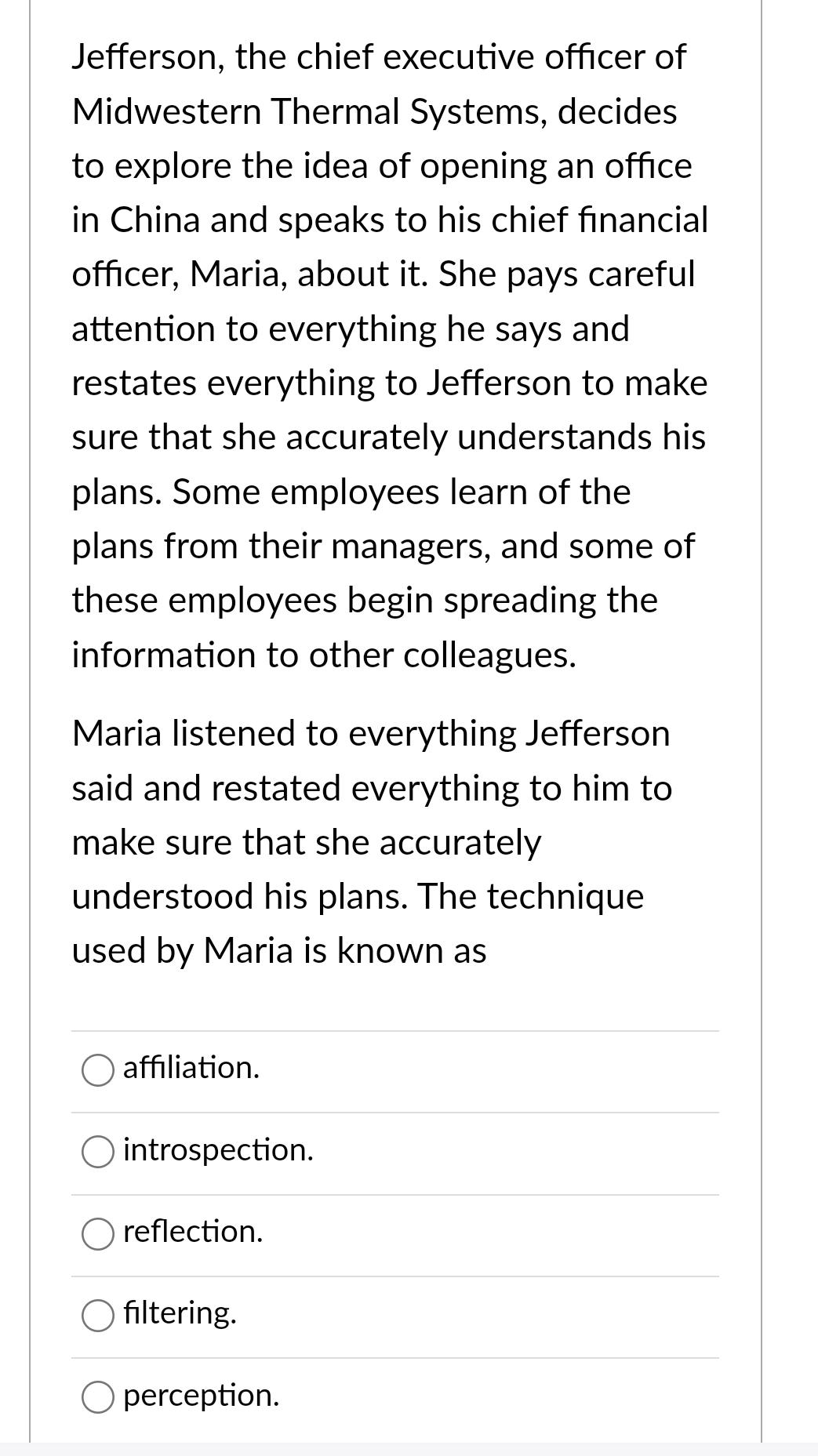 Solved Jefferson, the chief executive officer of Midwestern | Chegg.com