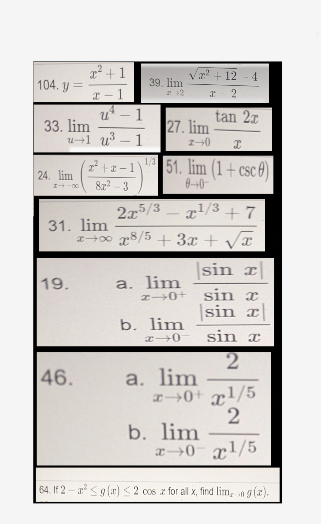 Solved 19. a. limx→0+sinx∣sinx∣ b. limx→0−sinx∣sinx∣ 46. a. | Chegg.com