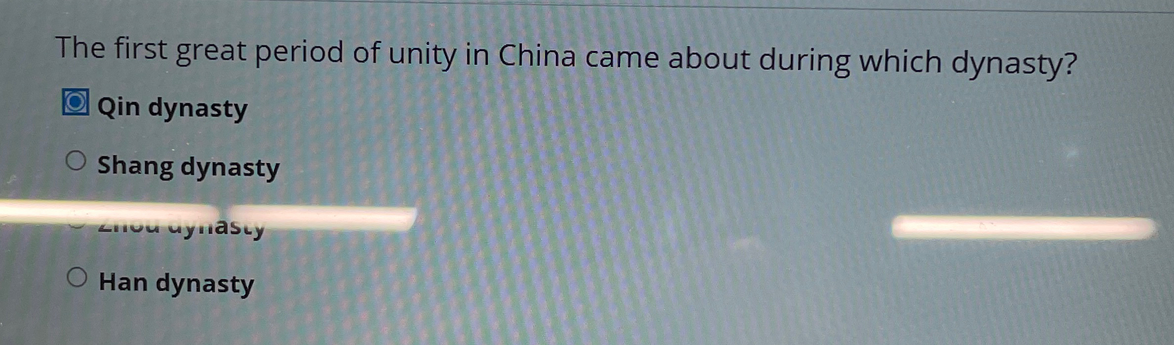 Solved The first great period of unity in China came about | Chegg.com