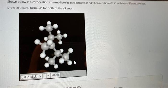 Solved Shown below is a carbocation intermediate in an | Chegg.com