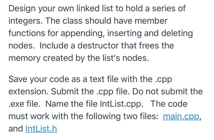 Solved // Specification file for the IntList class #ifndef | Chegg.com Solved // Specification file for the IntList class #ifndef | Chegg.com