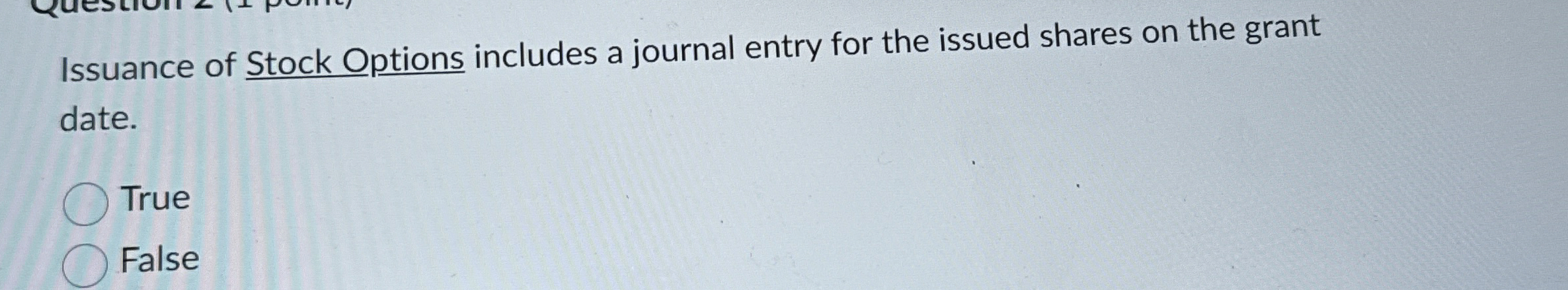Solved Issuance of Stock Options includes a journal entry | Chegg.com