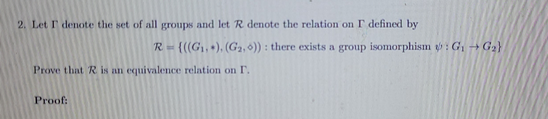 Solved Let I denote the set of all groups and let R denote | Chegg.com Solved Let I denote the set of all groups and let R denote | Chegg.com