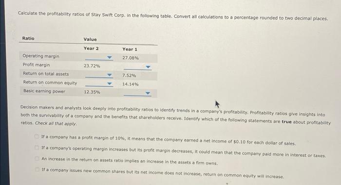 Solved 5. Profitability ratios Profitability ratios heip in | Chegg.com