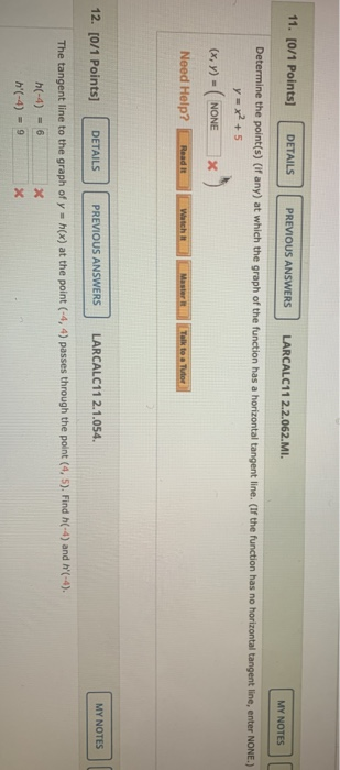 Solved 11. [0/1 Points] DETAILS PREVIOUS ANSWERS LARCALC11 | Chegg.com