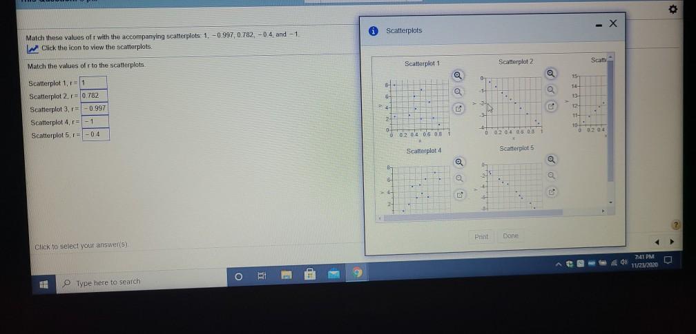 Solved Scatterplots Match these values of r with the | Chegg.com
