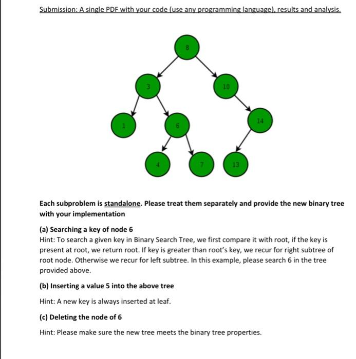 Solved Each subproblem is standalone. Please treat them | Chegg.com