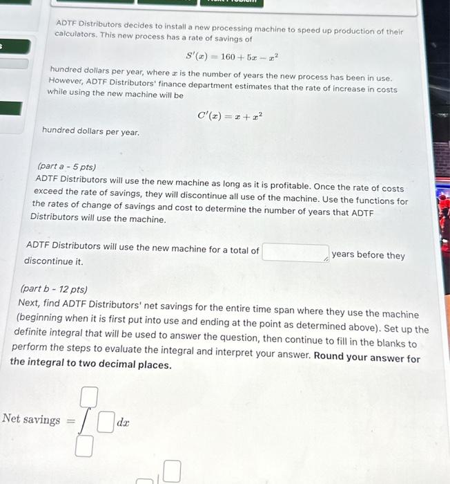 Solved ADTF Distributors decides to install a new processing | Chegg.com