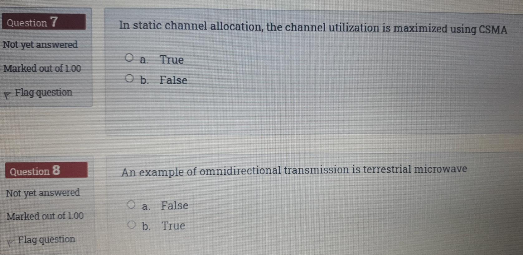 Solved Question 7 In static channel allocation, the channel | Chegg.com