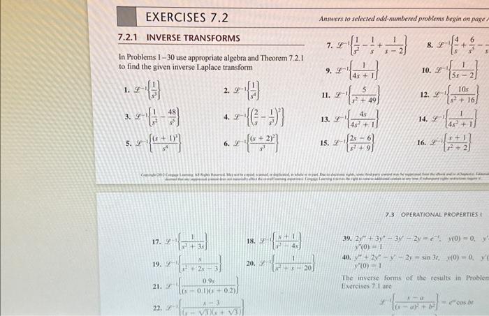 Solved EXERCISES 7.2 Answers to selected odd-numbered | Chegg.com