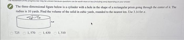 Solved The three-dimensional figure below is a cylinder with | Chegg.com