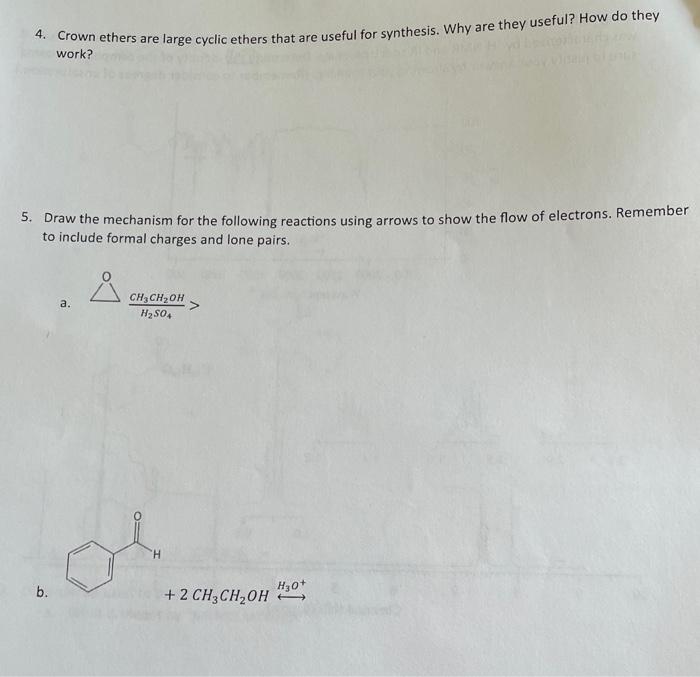 Solved 4. Crown ethers are large cyclic ethers that are | Chegg.com