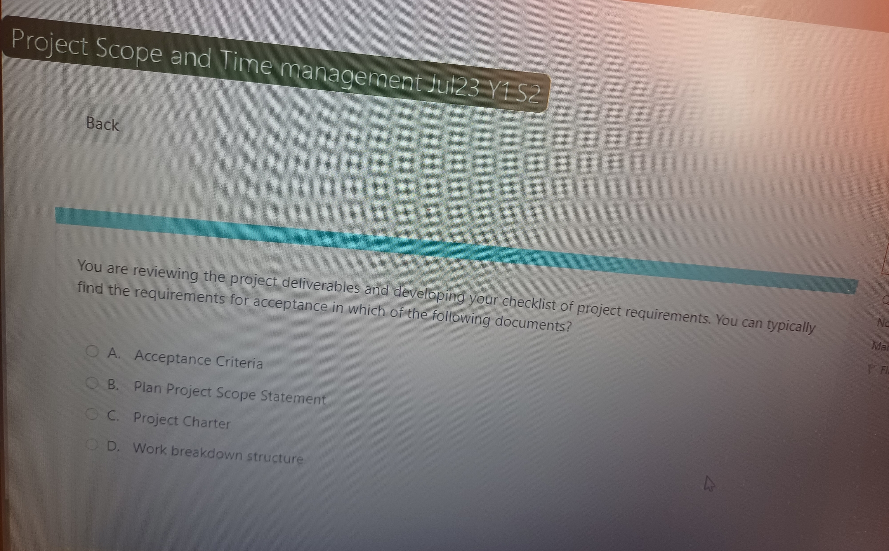 Solved Project Scope and Time management Jul23 ﻿Y1 | Chegg.com