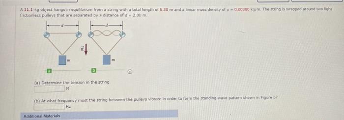 Solved A 11 1-kg object hangs in equilibrium from a string | Chegg.com