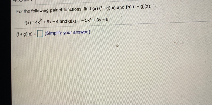 Solved For the following pair of functions, find (a) | Chegg.com