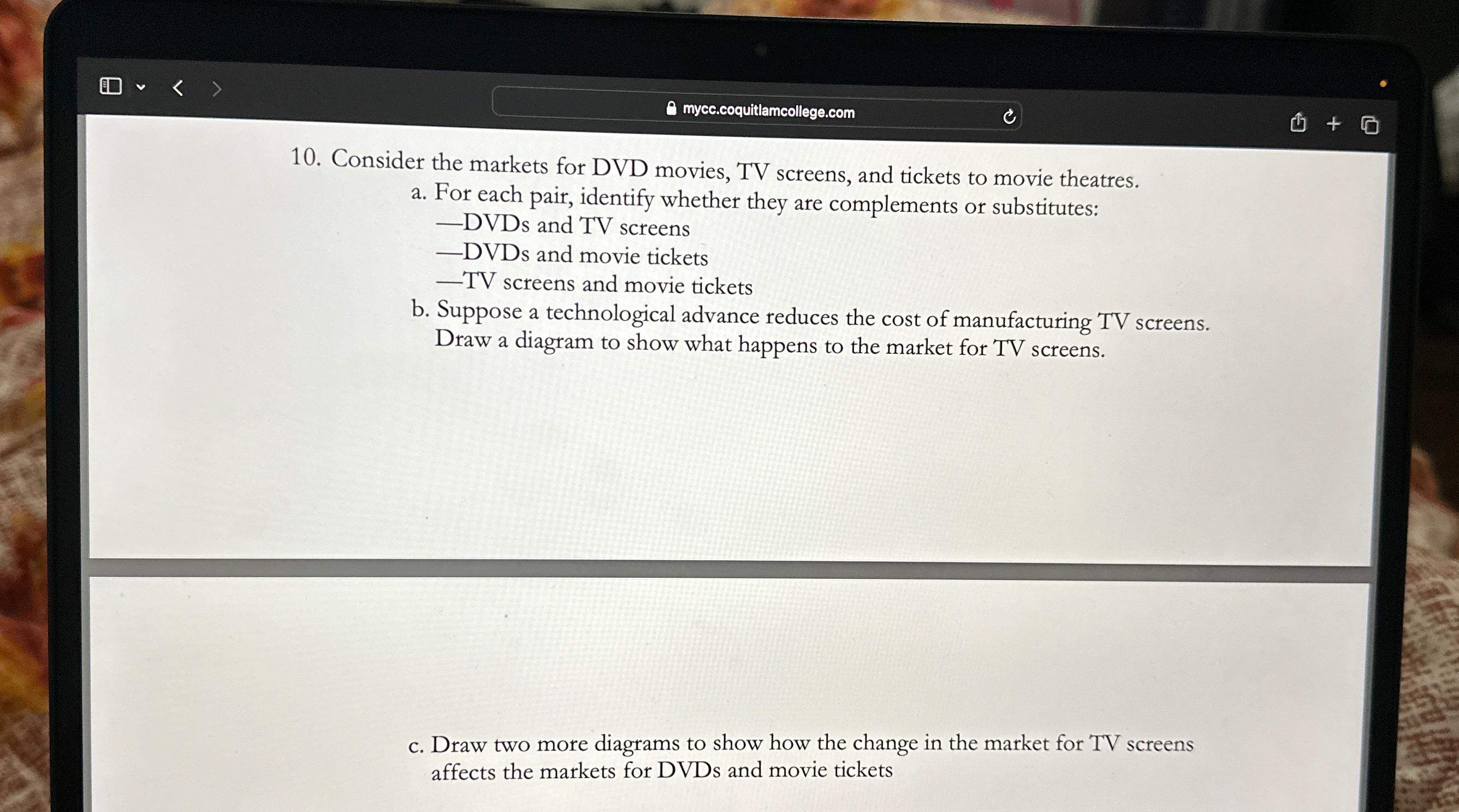 Solved Consider the markets for DVD movies, TV screens, and | Chegg.com