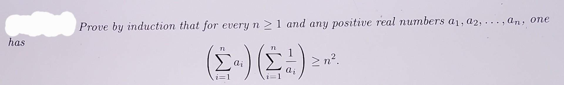 Solved Prove by induction that for every n≥1 and any | Chegg.com