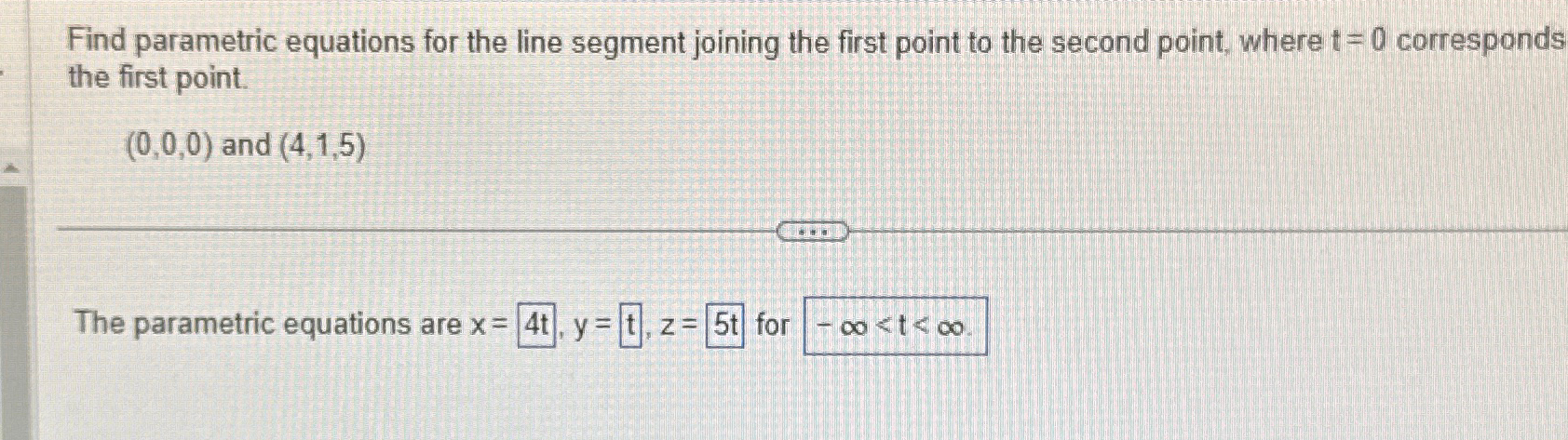 Solved Find Parametric Equations For The Line Segment