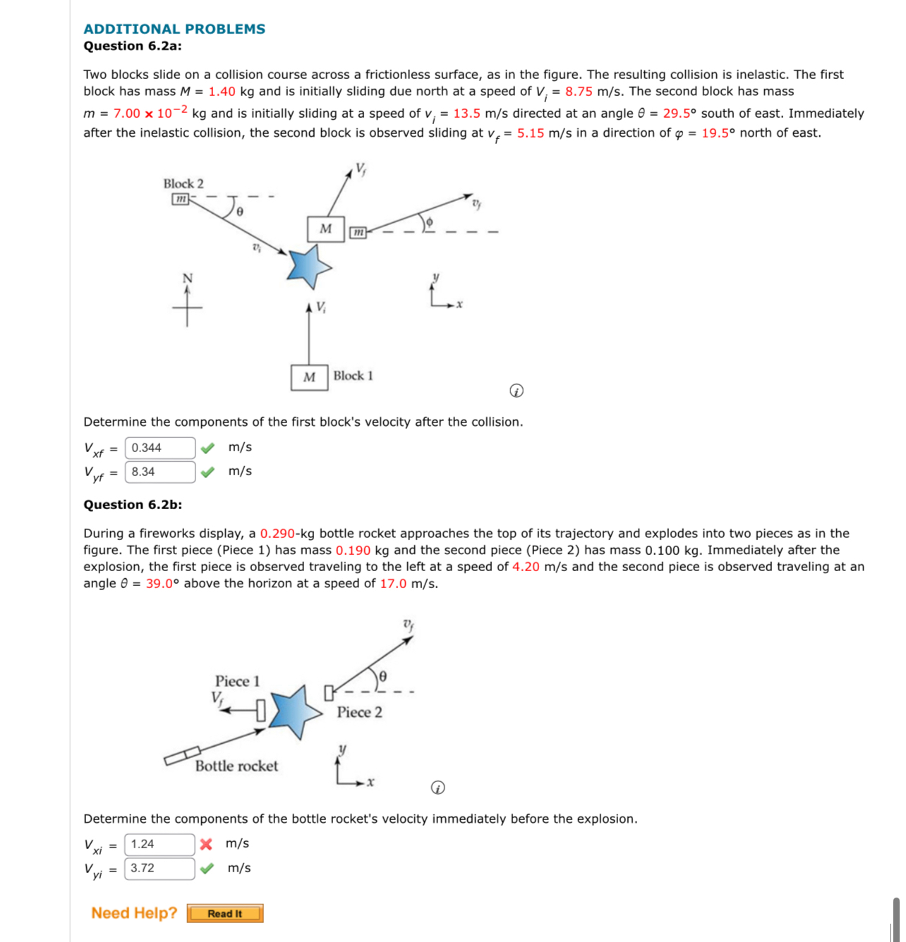Solved ADDITIONAL PROBLEMSQuestion 6.2a:Two blocks slide on | Chegg.com