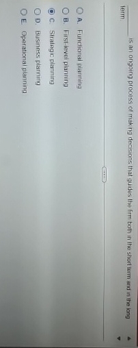 Solved q, ﻿termis an ongoing process of making decisions | Chegg.com