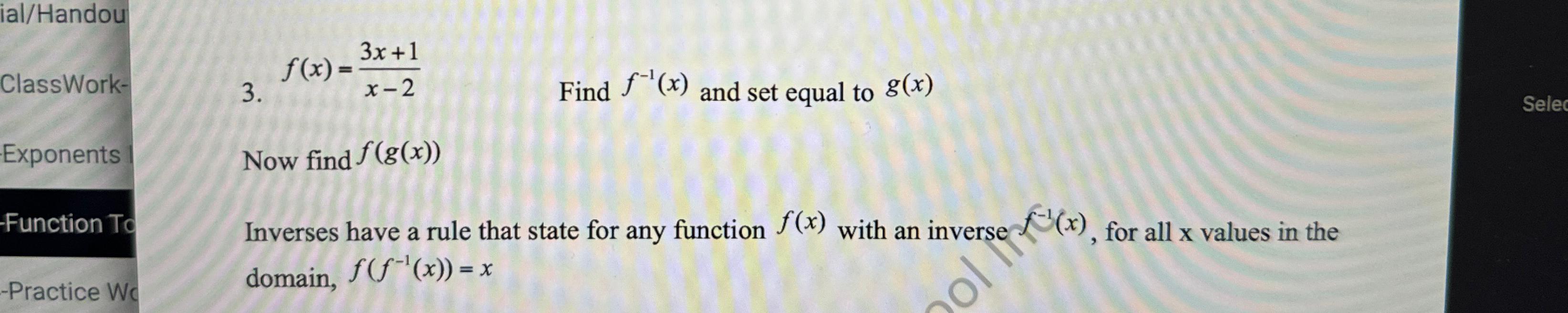 Solved ial/HandouClassWork-ExponentsFunction Td-Practice | Chegg.com