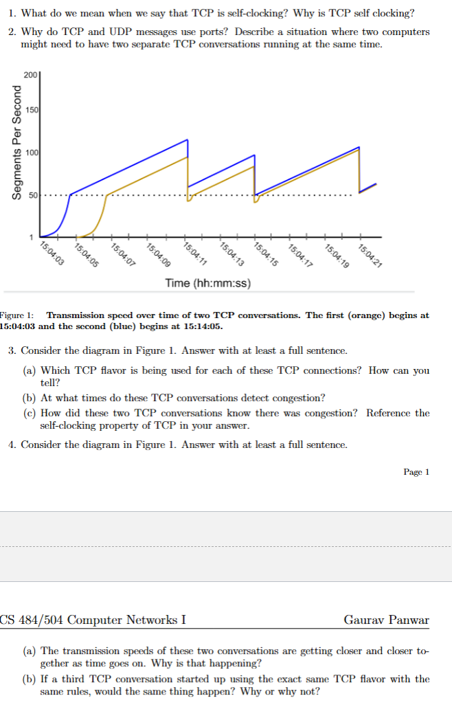 Solved 1. ﻿What do we mean when we say that TCP is | Chegg.com