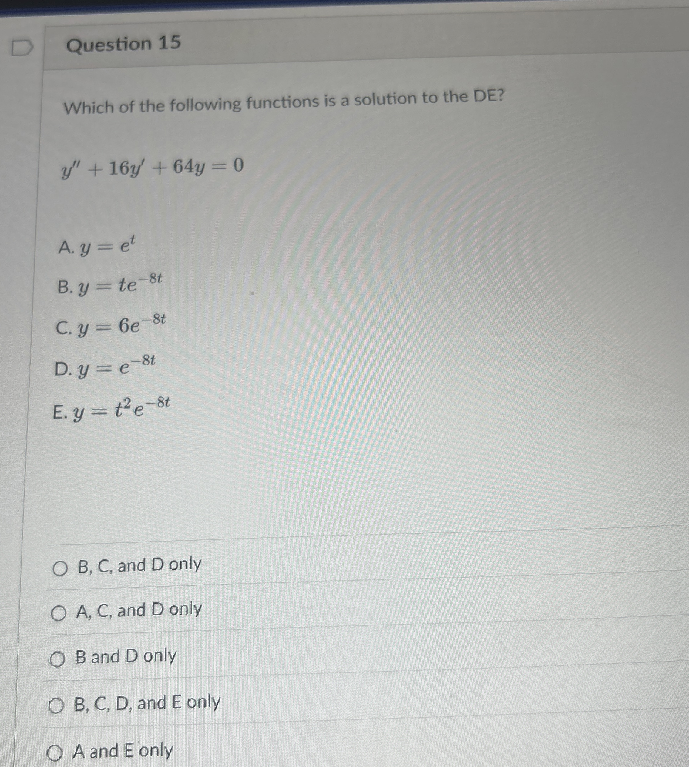 Solved Question 15Which of the following functions is a | Chegg.com