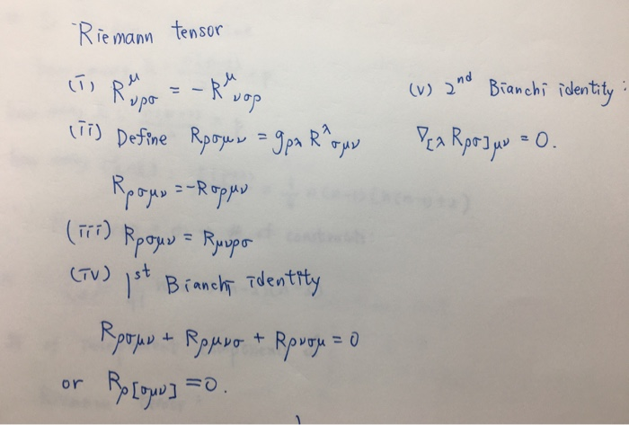 Solved (V) 2nd Riemann tensor Per Rooj uw = 0. ei Ru yo = - | Chegg.com