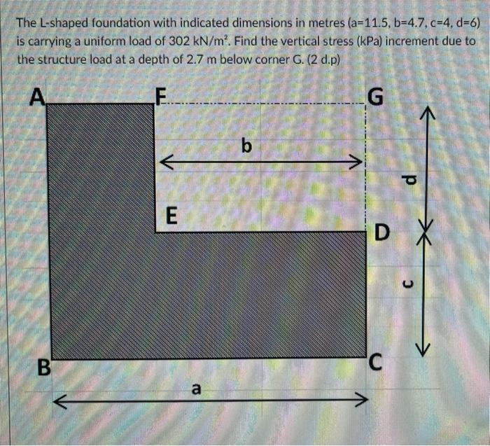 Solved The L-shaped foundation with indicated dimensions in | Chegg.com