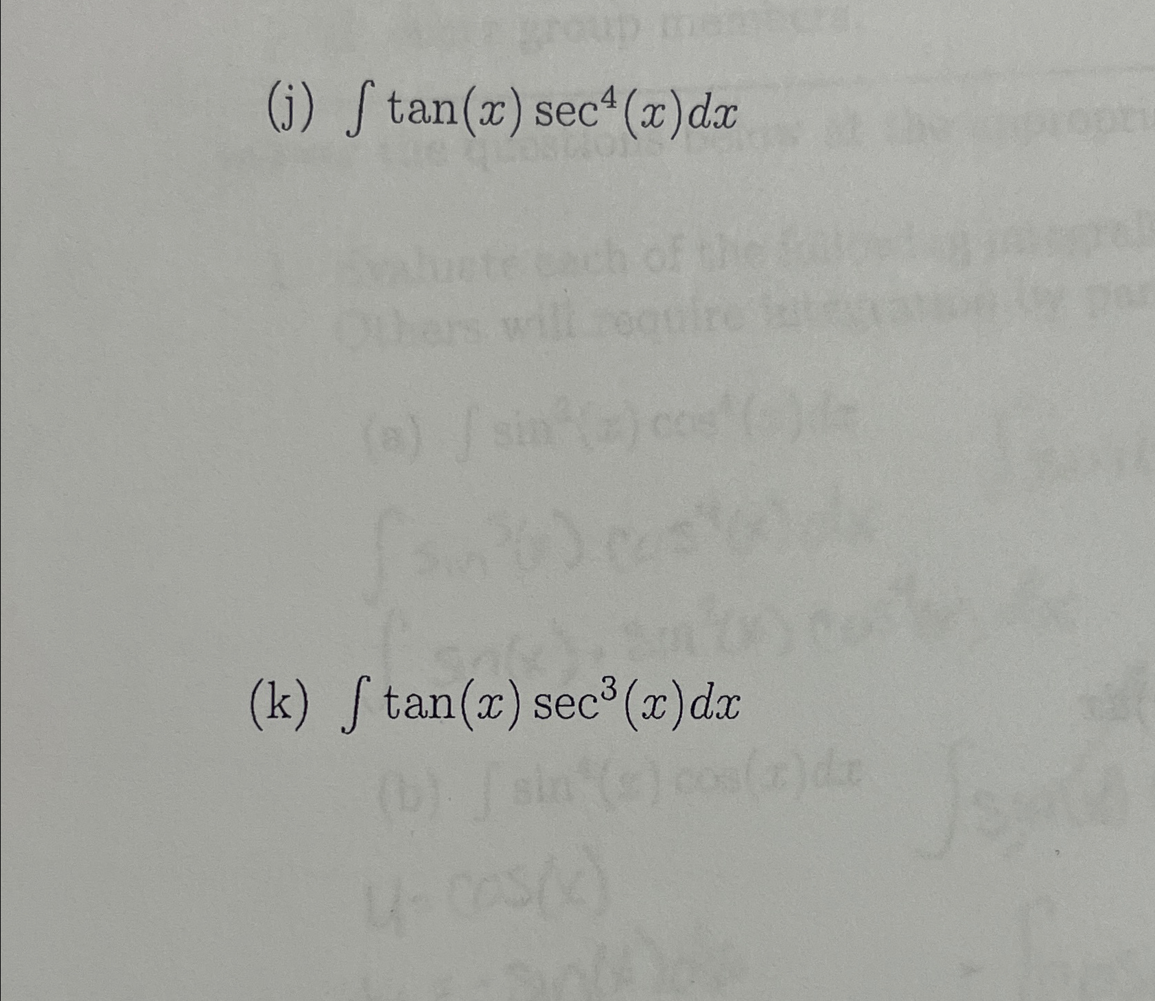 Solved Evaluate the following integrals | Chegg.com