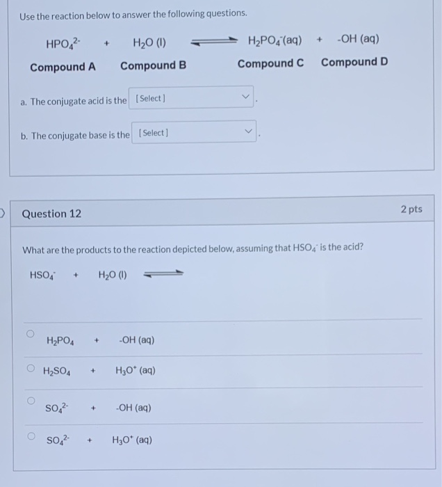 Solved Use the reaction below to answer the following | Chegg.com