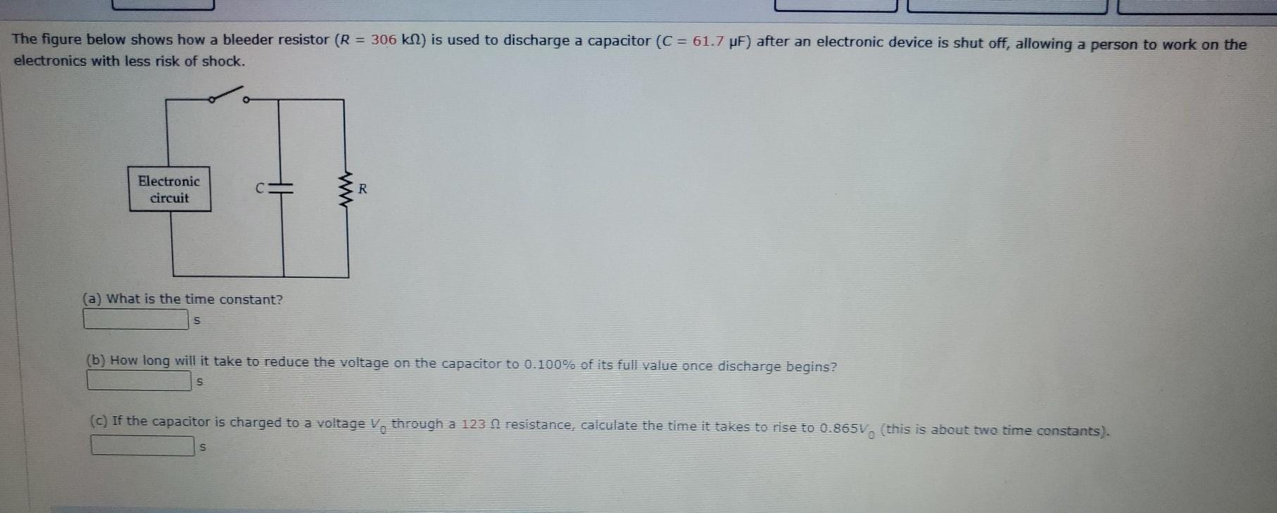 Solved The Figure Below Shows How A Bleeder Resistor R