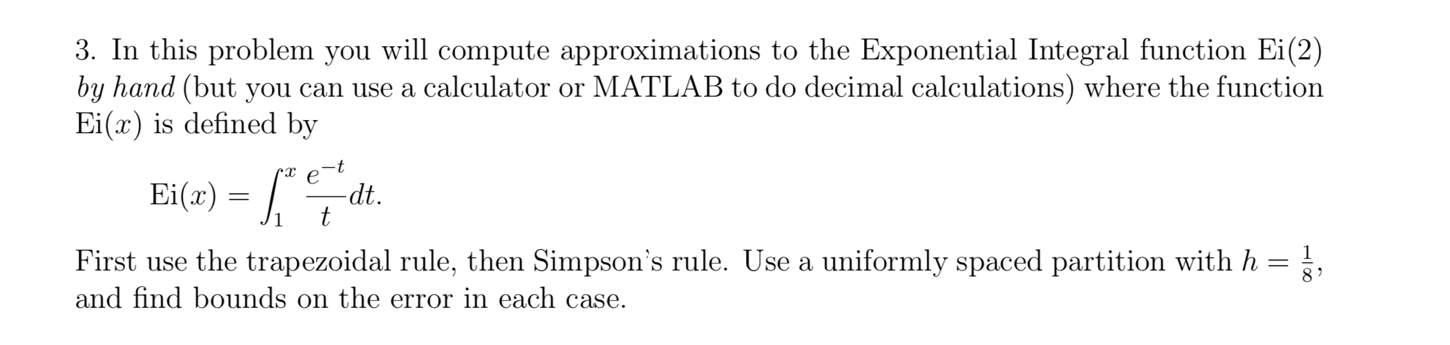 Solved In this problem you will compute approximations to | Chegg.com