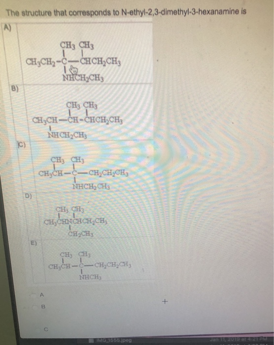 Solved The structure that corresponds to | Chegg.com