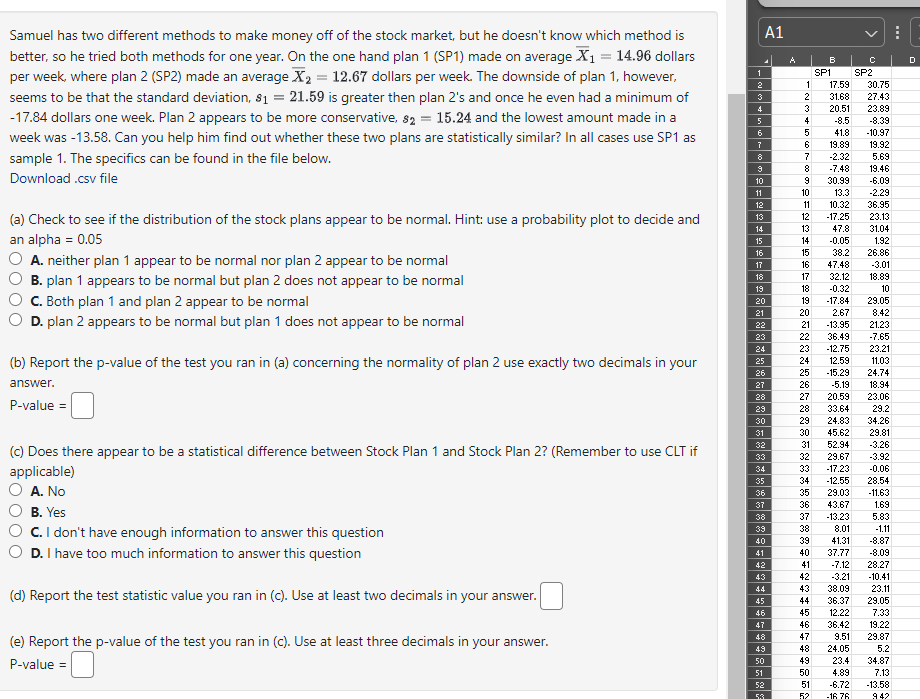 Solved Please Enter the Data on the right into R studio | Chegg.com