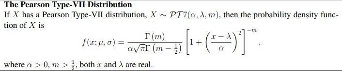 Solved The Pearson Type-VII Distribution If X has a Pearson | Chegg.com