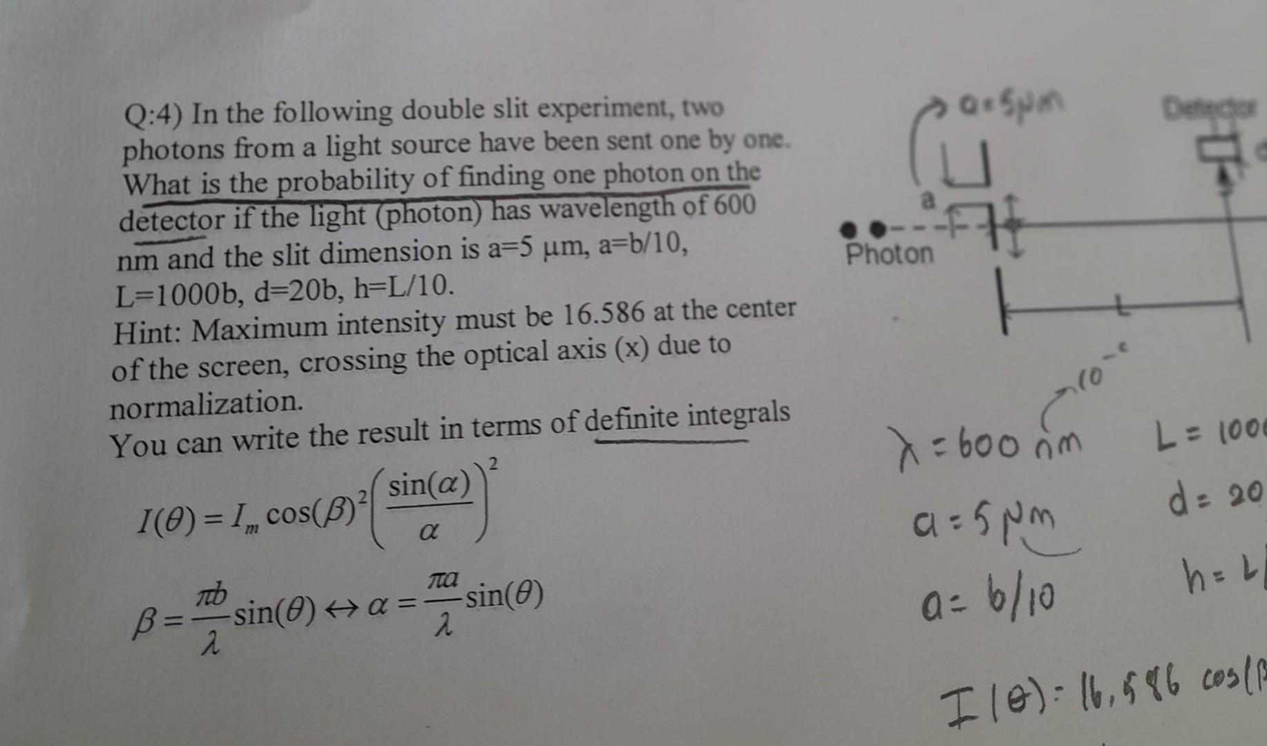 [Solved]: Q:4) In the following double slit experi