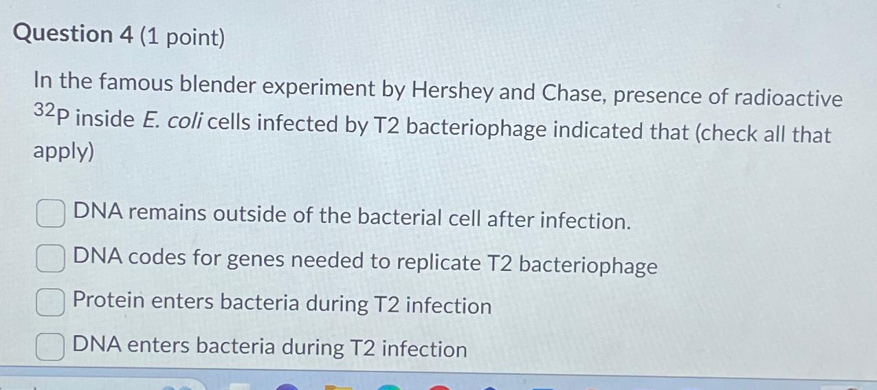 Solved Question 4 (1 ﻿point)In the famous blender experiment | Chegg.com