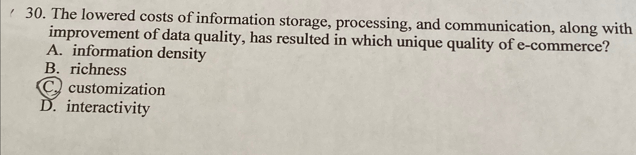 Solved The lowered costs of information storage, processing, | Chegg.com