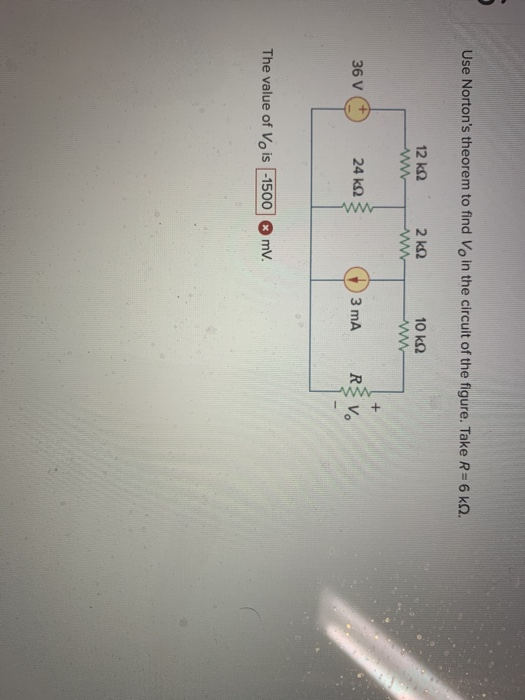 Solved 5 Use Norton's theorem to find Vo in the circuit of | Chegg.com