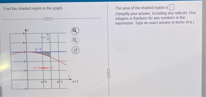 Solved Find the shaded region in the graph. The area of the | Chegg.com