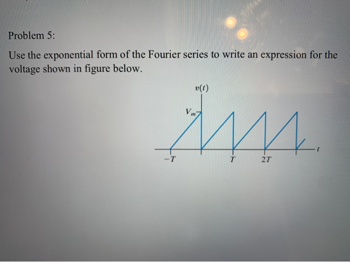 Solved Problem 5: Use the exponential form of the Fourier | Chegg.com