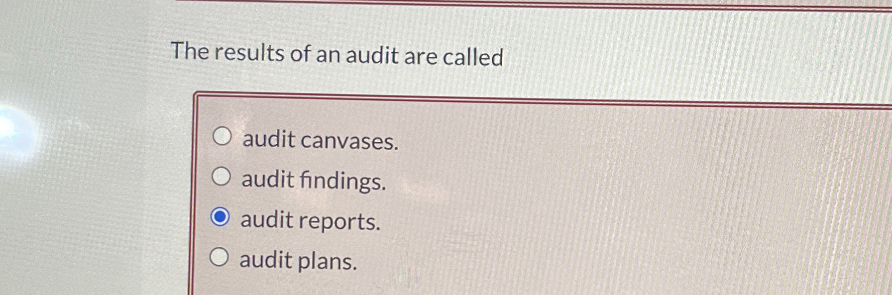 Solved The results of an audit are calledaudit | Chegg.com